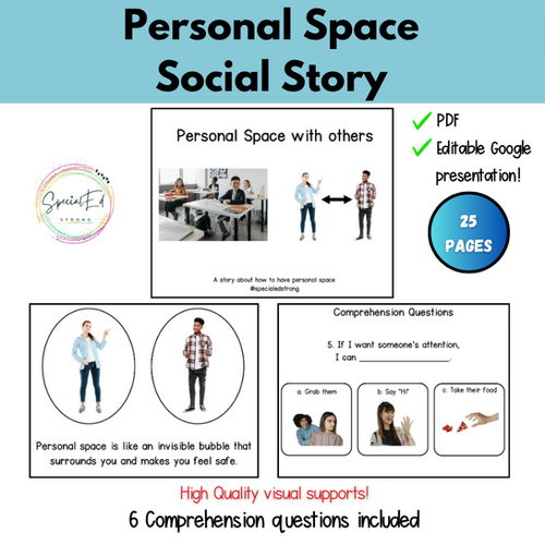 Personal Space Hands to Self Editable Social Story - SEL - Comp ...