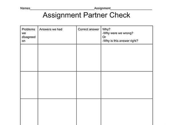 Teach Beyond the Desk Partner Check