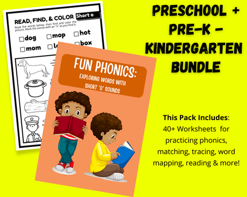 Kindergarten Phonics Funland| 40+ Pages |Sight Words| CVC| Coloring ...