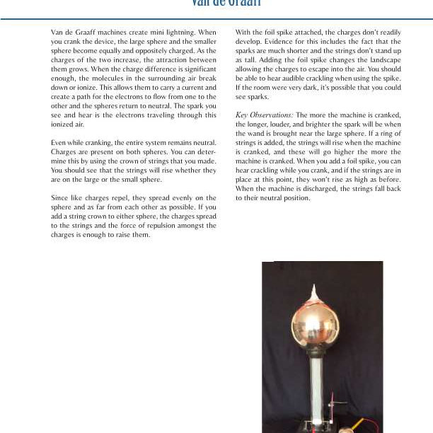 Static Electricity Experiments with a Van de Graaf Generator | new ESL site