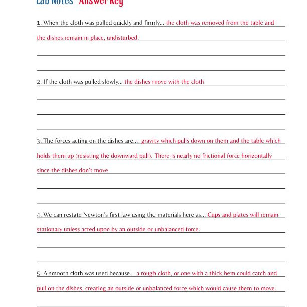 Force and Motion: Inertia—Newtons First Law—Pulling a Tablecloth off ...