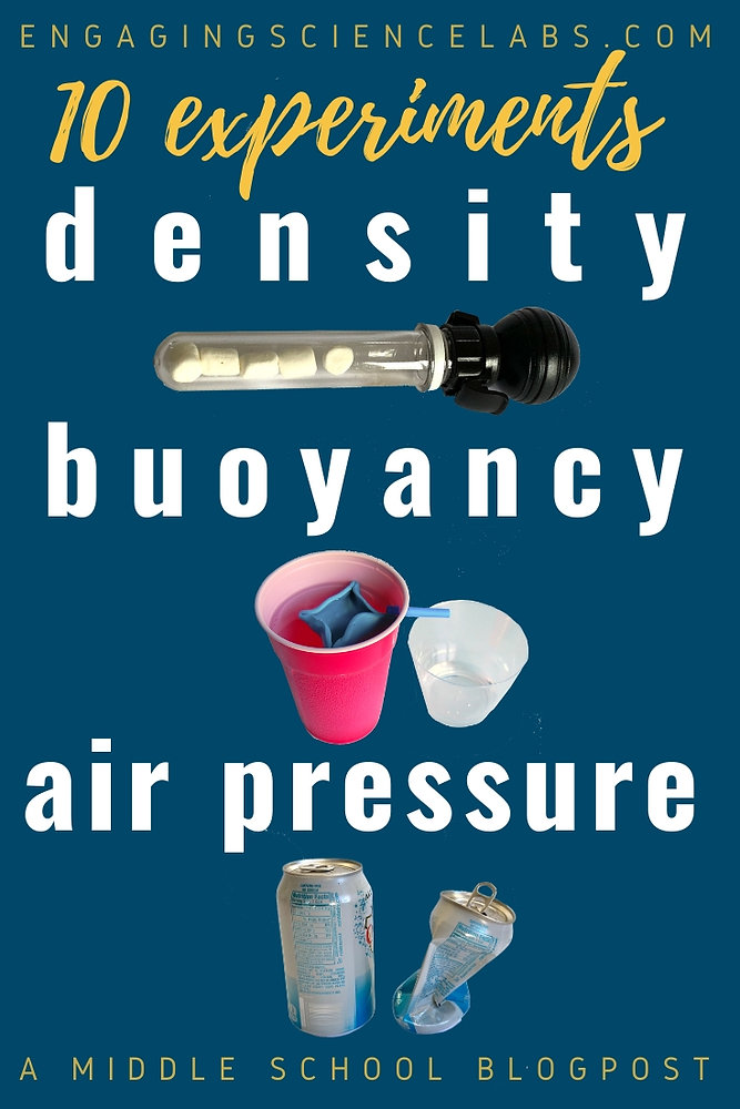 10 Simple Experiments for Density and Buoyancy and Air Pressure