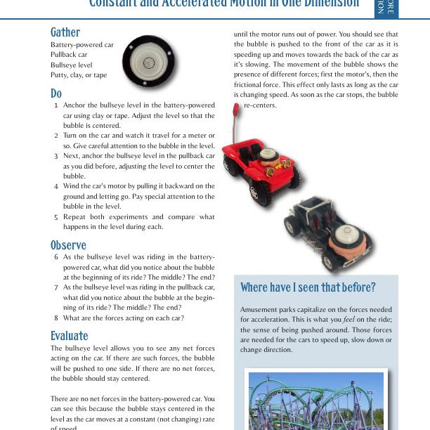 Force and Motion: How Objects Resist a Change in Motion--aka Inertia ...