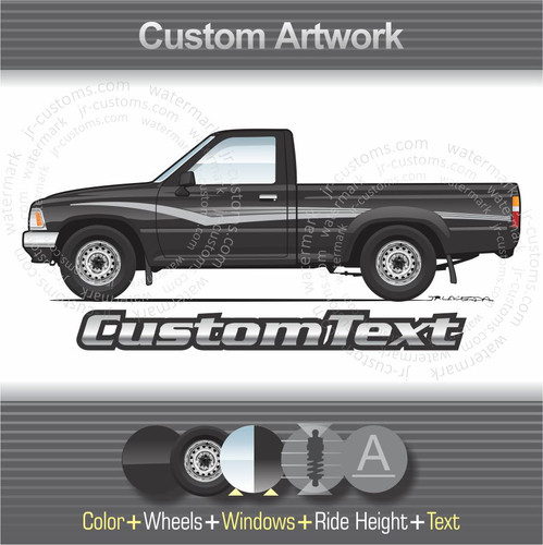 1989-95 2wd Toyota Hilux Pickup DeLuxe Truck art for T-Shirt Hoodie Mug ...