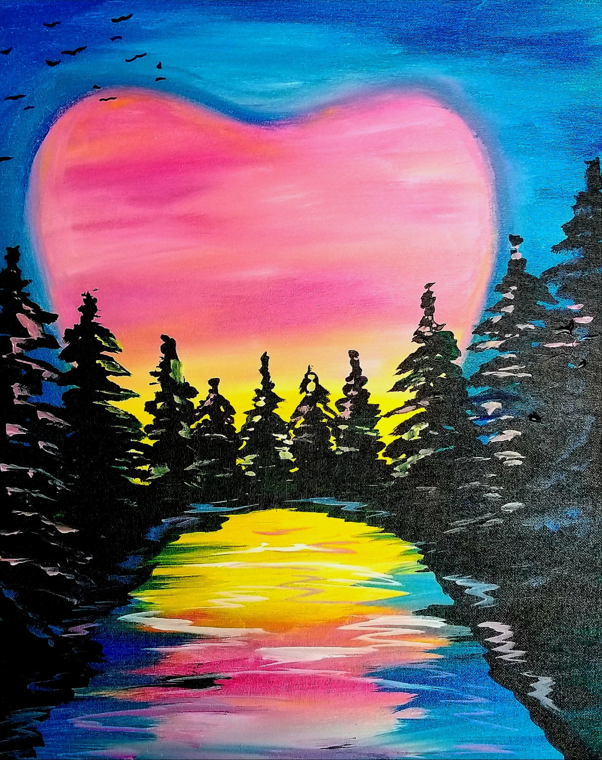 Heart Filled Sunset | Tipsy Paint
