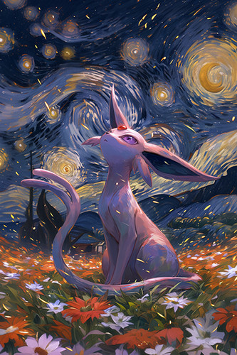 Pokemon: Espeon Skygazer Archival (Museum) Quality Poster | Fancentric