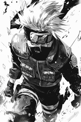 Naruto: Kakashi Inked Archival (Museum) Quality Poster | Fancentric