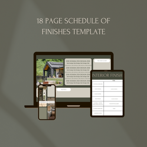 Schedule of Finishes 18 page Template | Zeb Design
