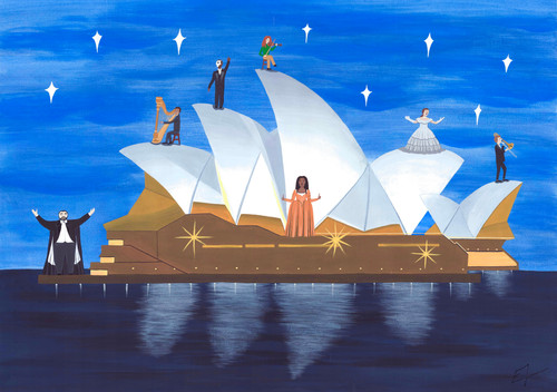 A2 Original Painting 'The Opera House' | Eliza Barnes