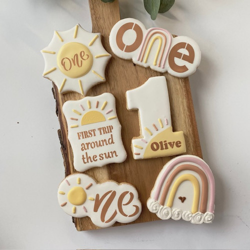 Personalized First Trip Around the Sun Cookies, 1st Birthday Cookie ...