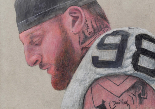 Maxx Crosby Raiders Art | Quiet Strength Profile Drawing