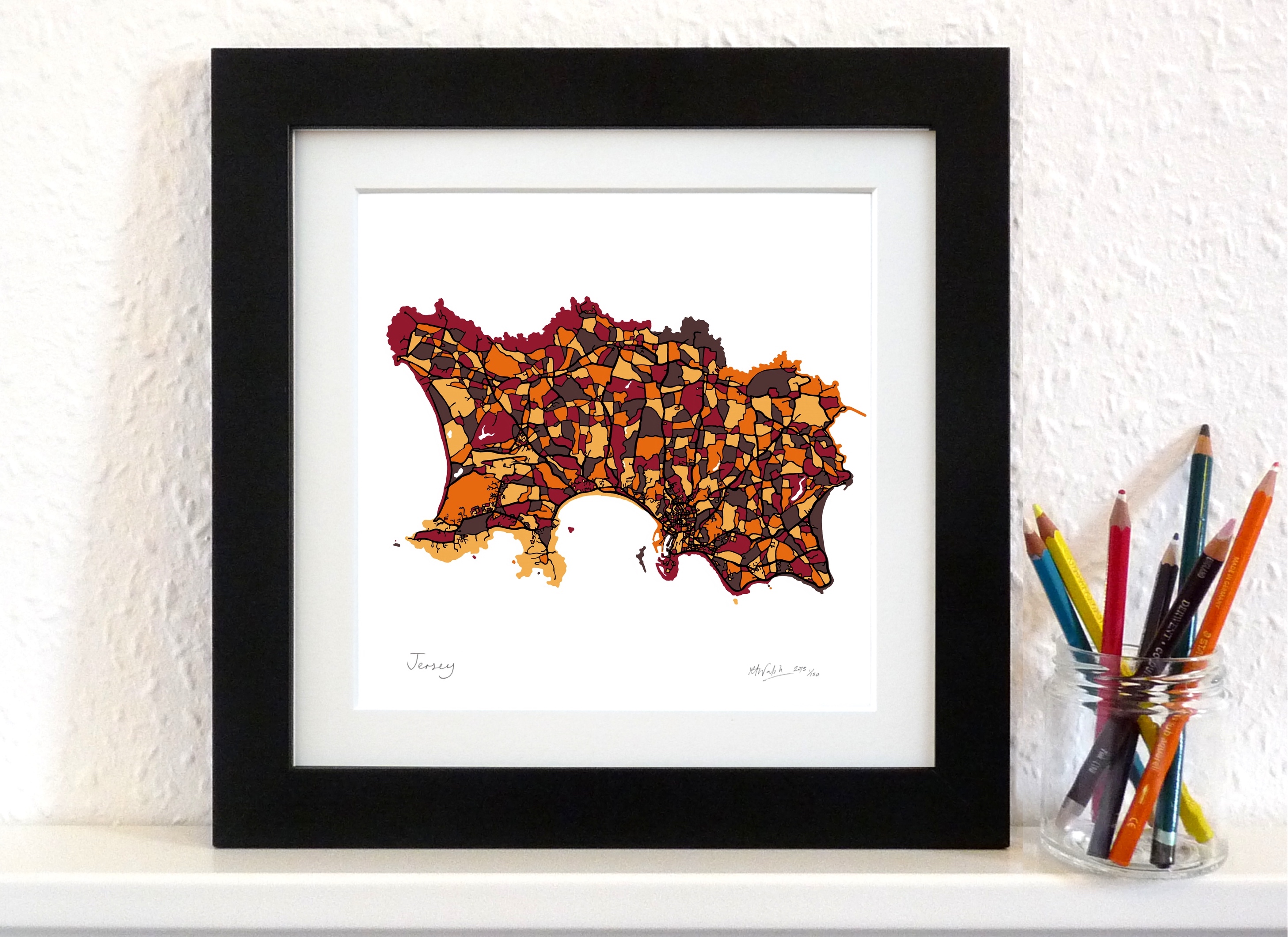 Jersey Art Map Print - Firewater Gallery