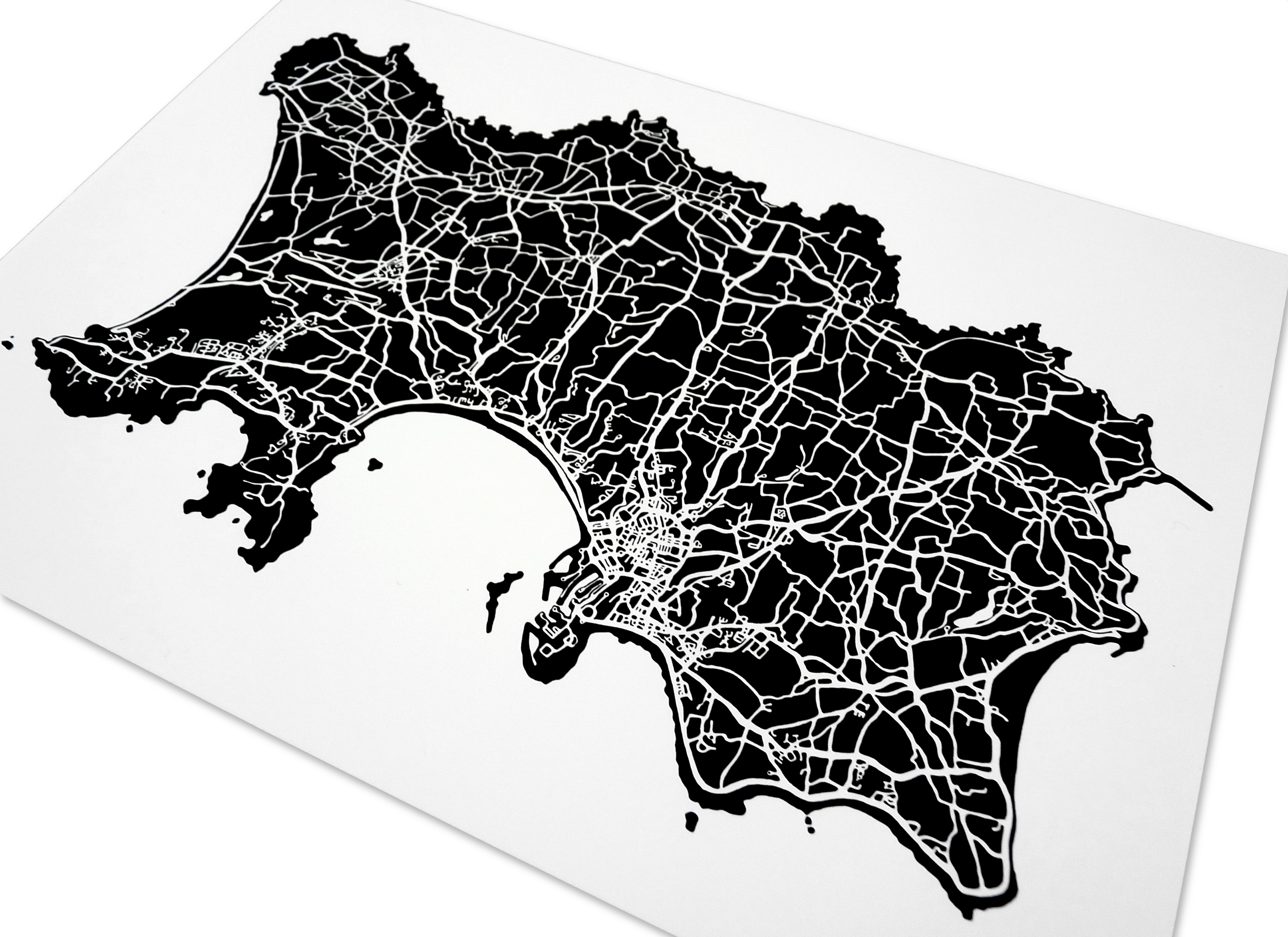 Jersey Art Map Print - Firewater Gallery