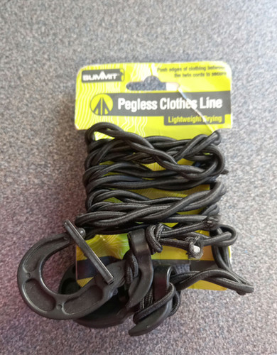 Pegless Washing Line 1.7m for Caravans, Camping, Boats, etc ...