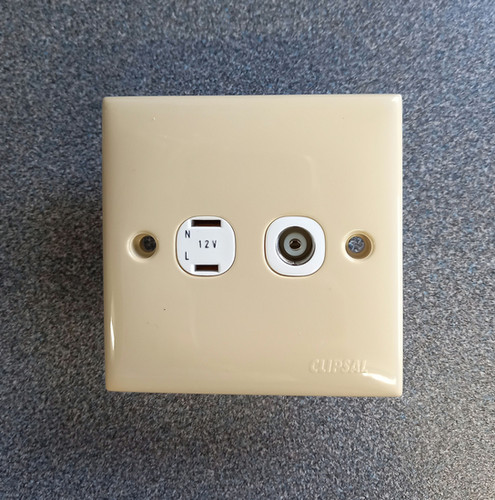 Clipsal TV Coax Socket and 12V Electrical Socket- Beige | Harlequin ...