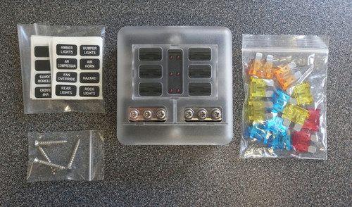 6 Way Blade Fuse Holder Box Black With LED Indicators And Fuses ...