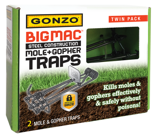 Gonzo® 5000 Big Mac™ Steel Construction Mole And Gopher Trap Twin Pack