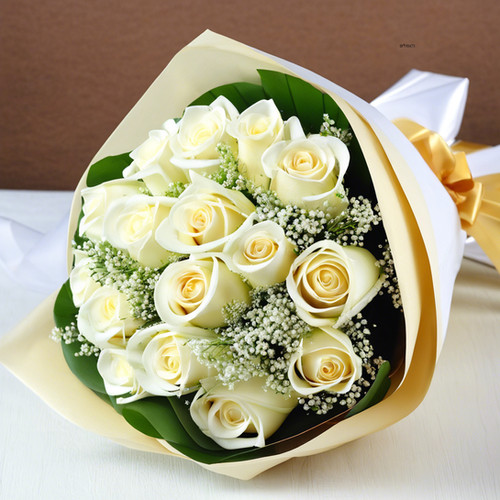 Classic white Roses Bouquet | Flowers Queen