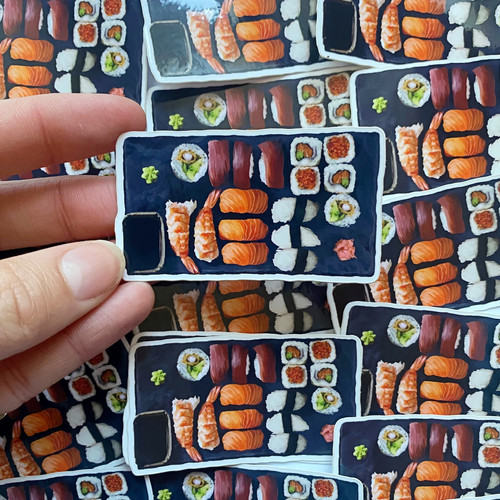 Sushi platter sticker | Katie Tinkler