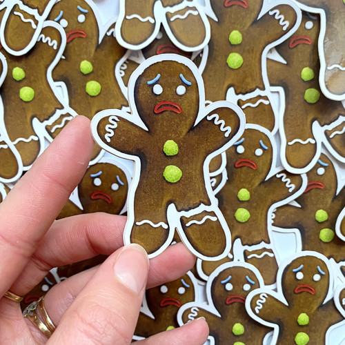 Gingerbread man sticker | Katie Tinkler