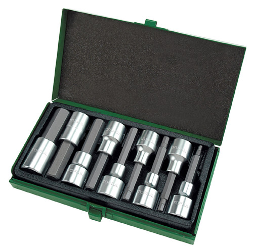 TOPTUL Socket Set 1/2" Drive 10 pc Hex Bits Long | ASL Industries