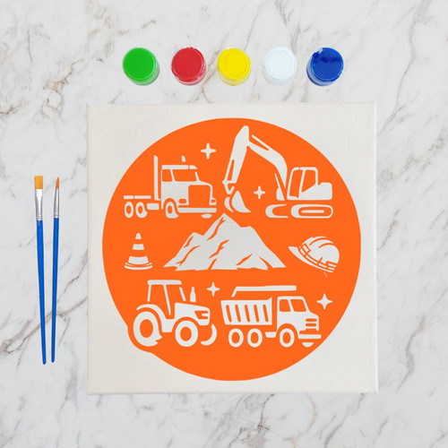 Construction Trucks & Excavator - Kids Painting Kit | Perfect Creation Kits