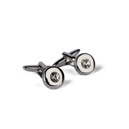 Diamond Studded Circular Cufflinks | Common Suits