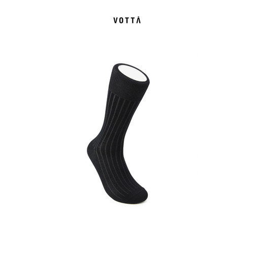Votta - Black & Gray Ribbed Socks (Two-Tone) | Common Suits