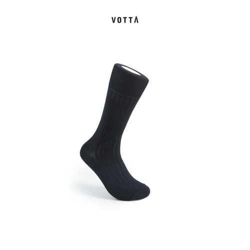 Votta - Jet Black Ribbed Socks | Common Suits