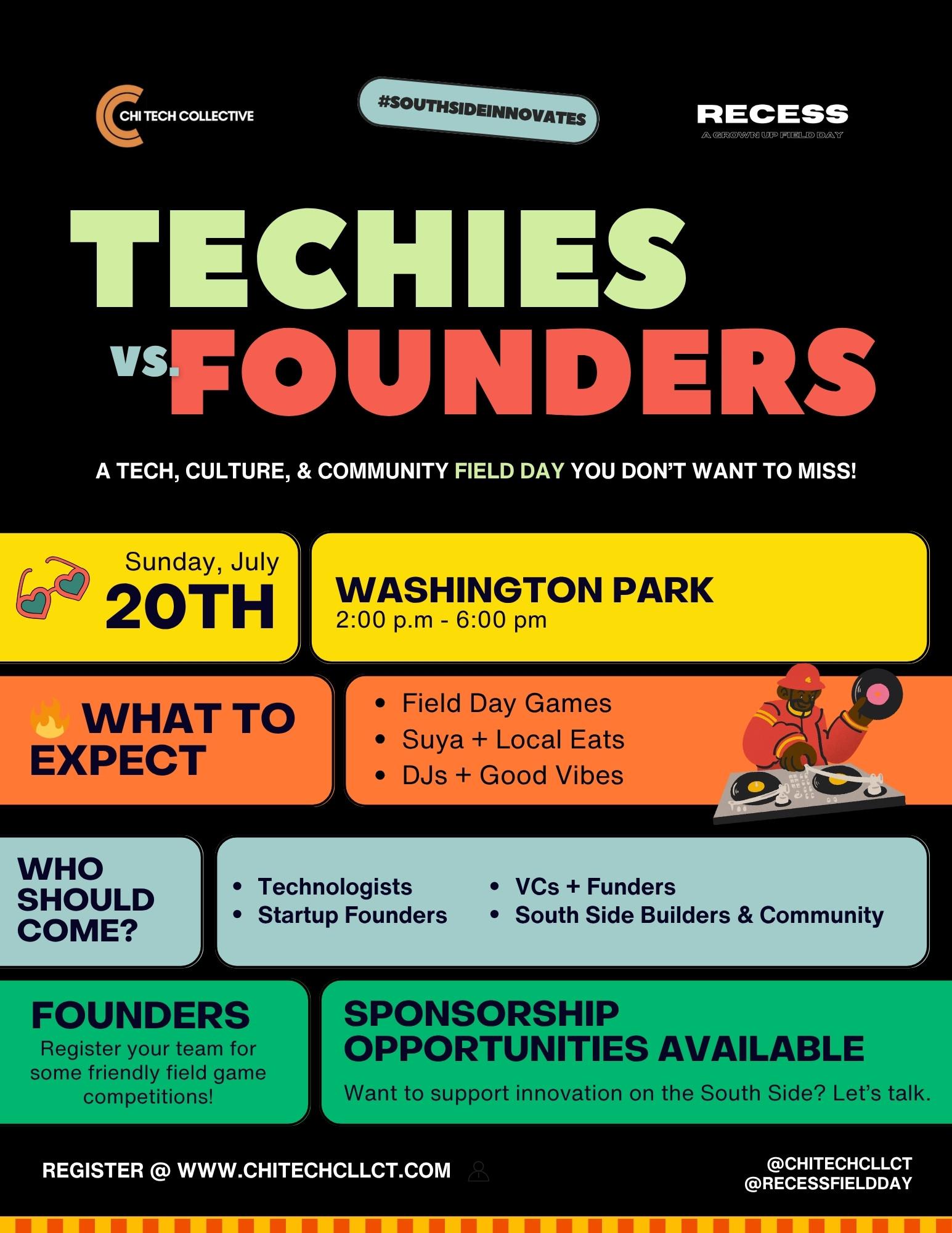 Techies vs. Founders Field Day with RECESS | Chi Tech Collective