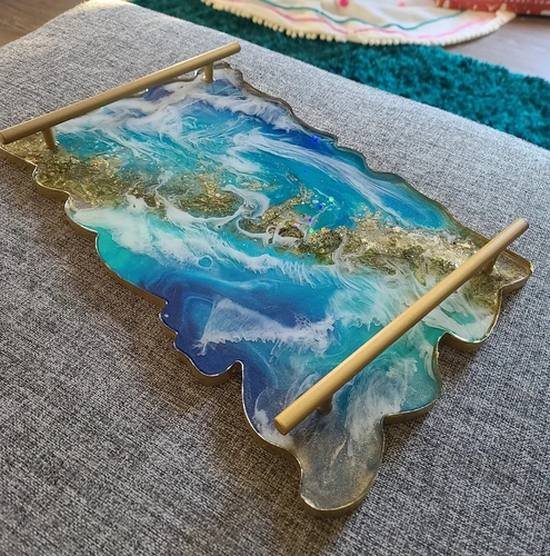SOLD - Handmade Custom Resin Serving Tray with or without Handles ...
