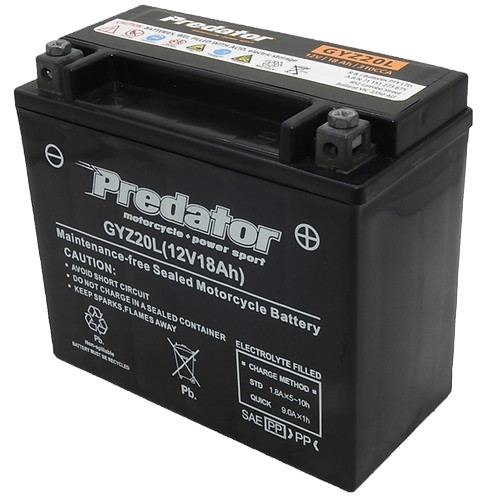 Predator Heavy Duty Motorcycle Battery GYZ20L (ETX20L) | Motorsport ...