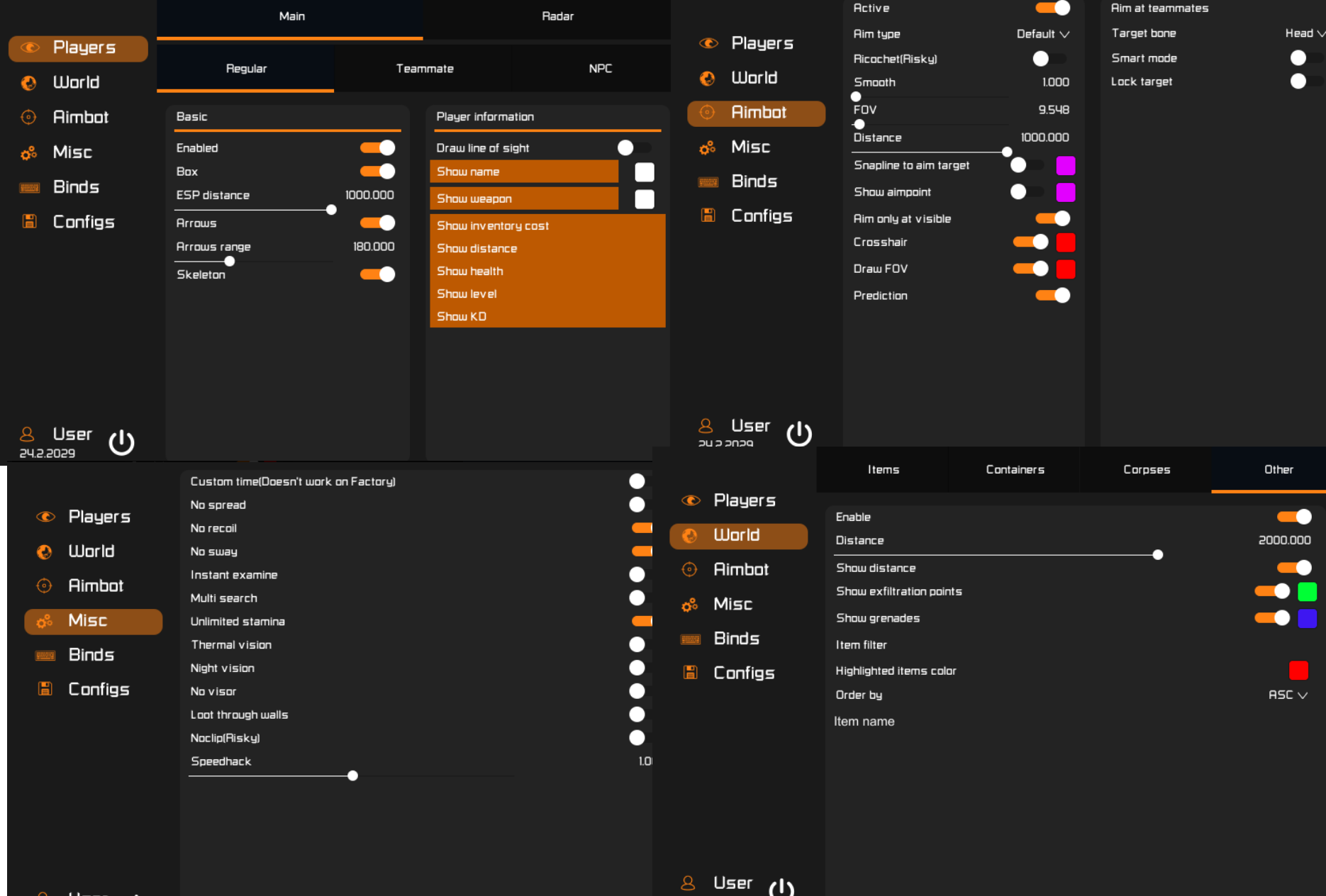 Escape from Tarkov Ancient Cheat & Hack - Aimbot, wallhack esp, no clip ...