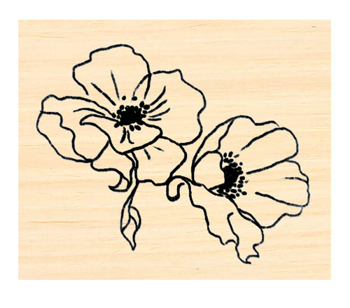 P137 Poppy Flowers Rubber Stamp | My Site 8