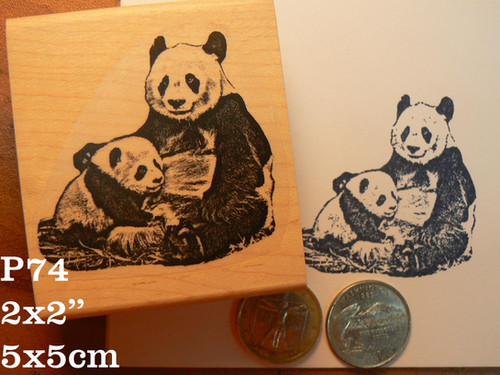 P74 Panda Bears Rubber Stamp | My Site 8