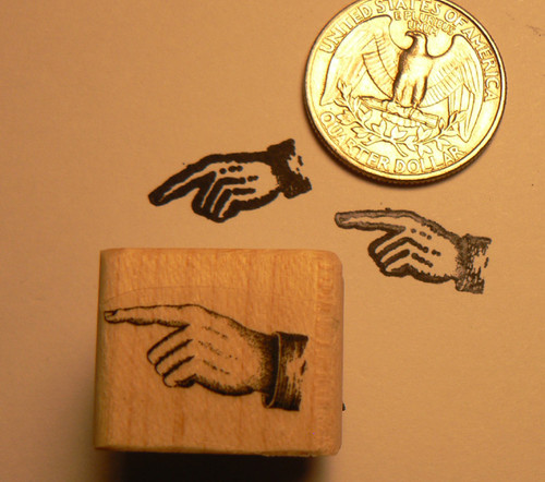 P24 Pointing Hand Miniature Rubber Stamp Wm | My Site 8