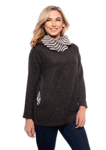 Trisha Tyler - Twist Fur Neck Tunic | The Fashion Gallery