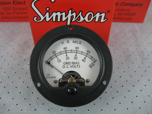Hickok 539B/C Bias Meter "Round Meter Replacement" NEW Simpson Factory ...