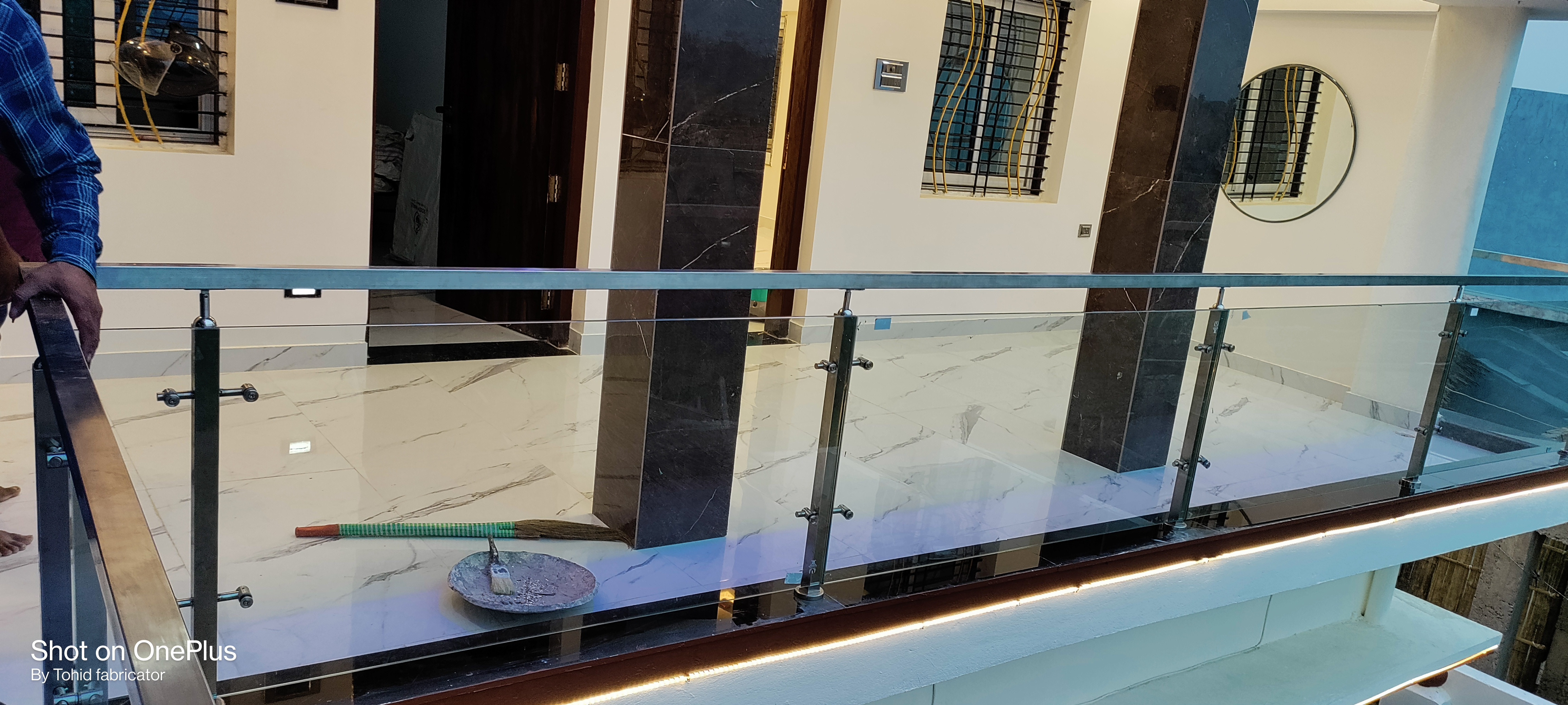 Glass Handrail design for front elevation, Balcony, Terrace, Exterior ...