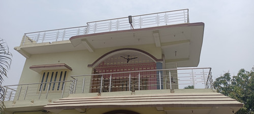 Railing design for steel, House terrace, Chhat ki railing, Front ...