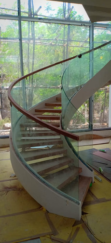 Modern Stairs Design with Glass Railing | Fabricator India