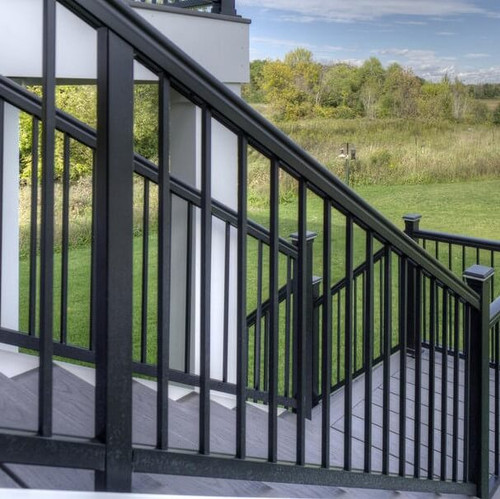 Metal Stairs handrail design, Iron railing, Exterior Staircase ...