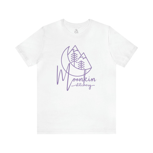 Moonkin Stitchery Logo | White | Moonkin Stitchery