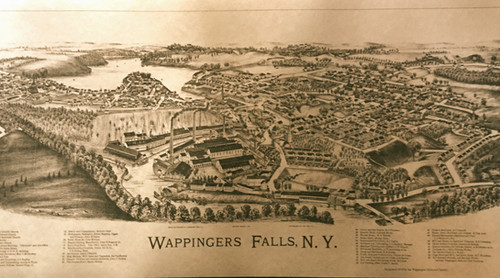 Vintage "Bird's Eye View" Map of Wappingers Falls - unframed | WHS