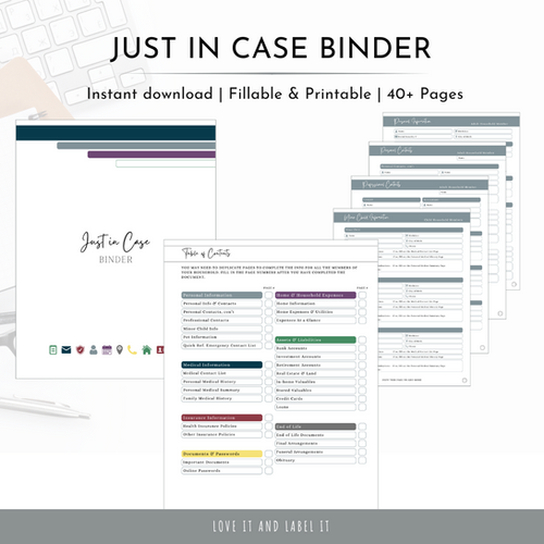 Just in Case Binder | Emergency Binder | Love It And Label It