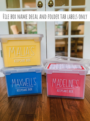 DIY Kit Keepsake Box Label and Folder - Love It and Label It