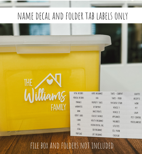 DIY Kit: Home Paperwork Organizing Name Decal and Folder Tabs | Love It ...