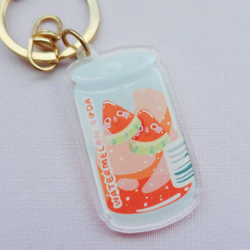 Watermelon Soda Keychain Charm | the confetti hands
