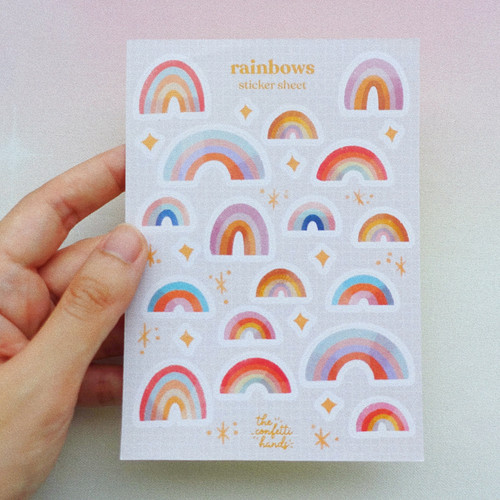 Rainbow Sticker Sheet | the confetti hands