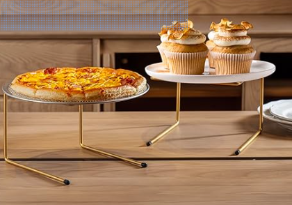 Gold Pizza/Tray Holders | Wildflower Rentals